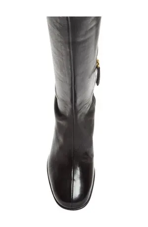 Prada Stretch Leather Knee-high Boots - Nero