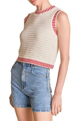 Endless Rose Ribbed Border Sweater Tank