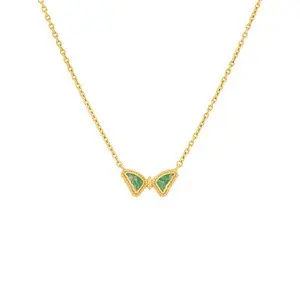 KARMA AND LUCK Amazonite Butterfly Gold Necklace - Gold/turquoise