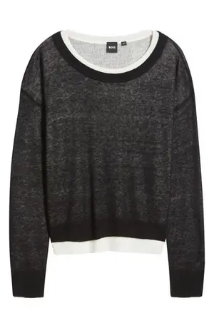 BOSS Contrast Wool-blend Sweater