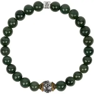 KARMA AND LUCK Jade Mantra Bracelet - Green/silver