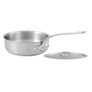 MAUVIEL Stainless Steel 3.4 Quart Saute Pan With Lid - Silver
