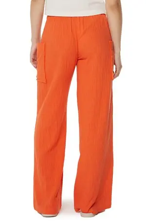 Roxy Wide-leg Cotton Pants - Tigerlily Solid