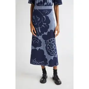 Marimekko Sivellys Pioni Linen Blend Sweater Skirt