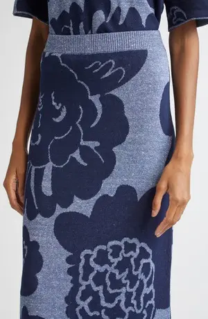 Marimekko Sivellys Pioni Linen Blend Sweater Skirt