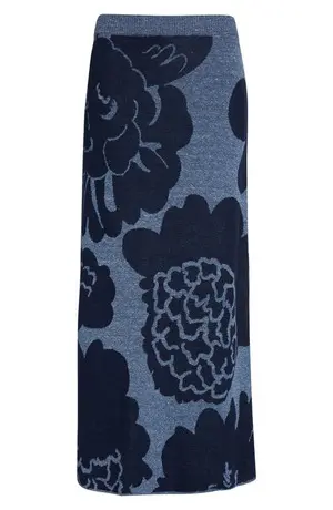 Marimekko Sivellys Pioni Linen Blend Sweater Skirt
