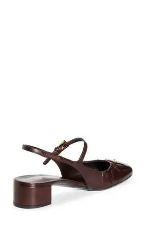 Prada Ruched Mary Jane Slingback Pumps - Moro