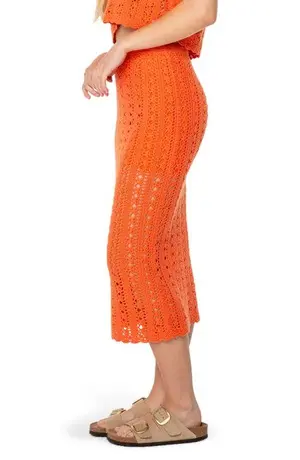 Roxy Sea Swirl Crochet Midi Skirt