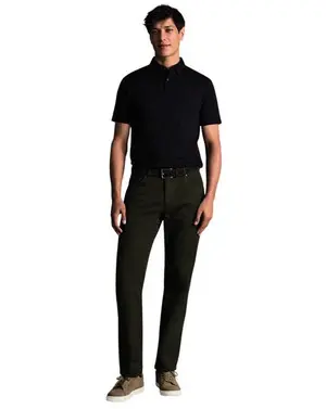 CHARLES TYRWHITT Five-pocket Straight Leg Jeans - Dark Green