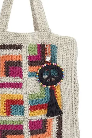 THE SAK Yarn Charmz Crochet Peace Dangle - Black