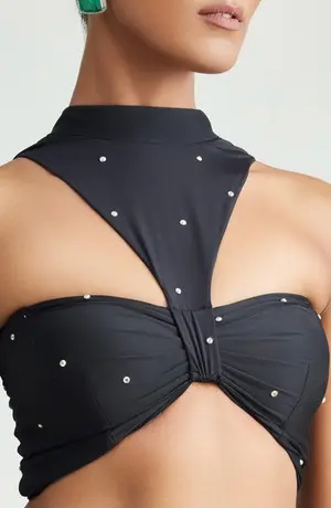 HOLICHIC Sequin Cutout Crop Top