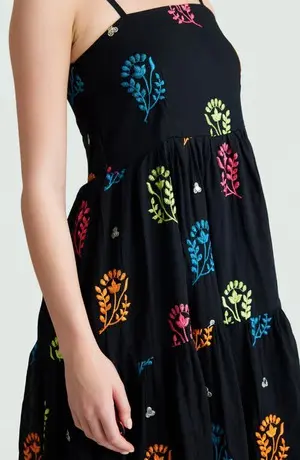 HOLICHIC Embroidered Cotton Maxi Sundress