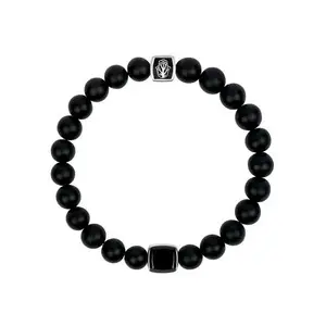 KARMA AND LUCK Matte Onyx Beaded Bracelet - Black