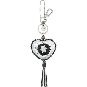 THE SAK Yarnicharmz Crochet Heart Dangle - Black Sparkle Patch