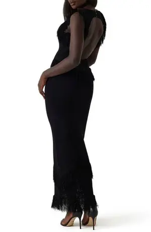 Guess Luisa Fringe Maxi Knit Dress
