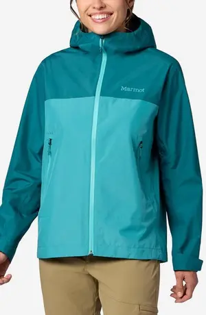 MARMOT Minimalist Pertex® Waterproof Hooded Jacket - Emerald Blue/galapagos Blue