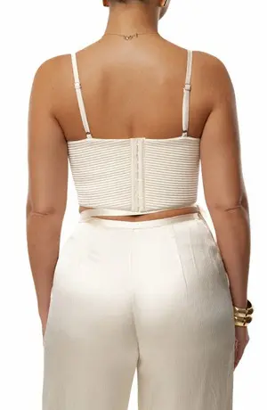 JLUXLABEL Textured Bustier Top - Ivory