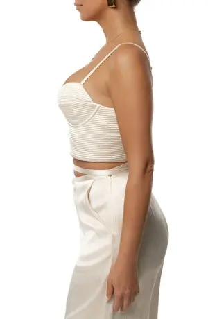JLUXLABEL Textured Bustier Top - Ivory