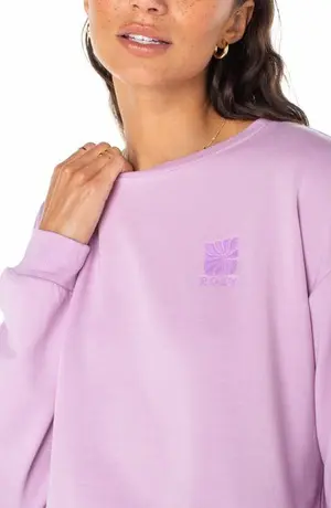 Roxy Surfing Moonlight Graphic Sweatshirt - Orchid Bouquet Solid