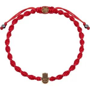 KARMA AND LUCK Hamsa Red String Charm Bracelet - Red/bronze