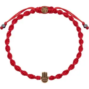 KARMA AND LUCK Hamsa Red String Charm Bracelet - Red/bronze
