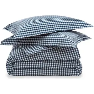 PETITE PLUME Signature Collection Gingham Duvet Cover & Shams Set - Navy