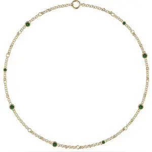 SPINELLI KILCOLLIN Gravity Estrella Emerald Station Necklace - Yellow Gold