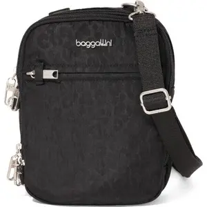 BAGGALLINI Securtex Anti-theft Mini Crossbody - Black Cheetah Emboss