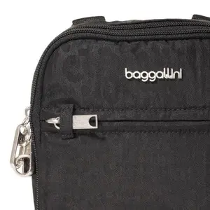 BAGGALLINI Securtex Anti-theft Mini Crossbody - Black Cheetah Emboss