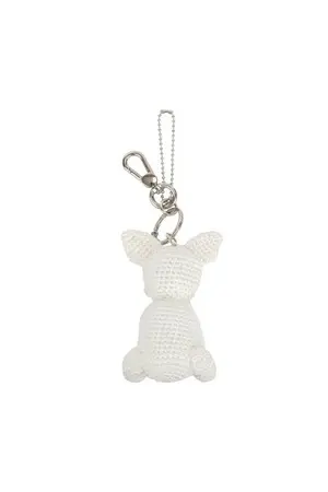 THE SAK Yarnicharmz Hand Crochet Dangledogs - White Frenchie