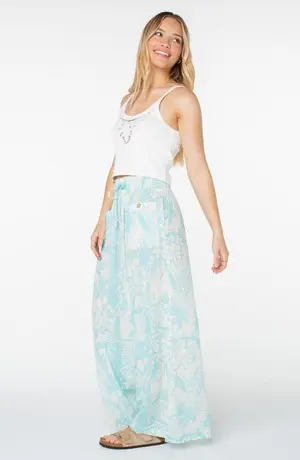 Roxy Sunset Daze Wide Leg Pants - Tibetan Stone Tropicol Print