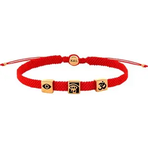 KARMA AND LUCK Spiritual Bliss Triple Protection Bracelet - Red/gold