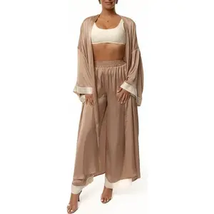 JLUXLABEL Nola Satin Maxi Duster Beige