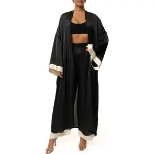JLUXLABEL Nola Satin Maxi Duster - Black