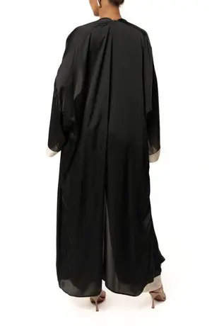 JLUXLABEL Nola Satin Maxi Duster - Black
