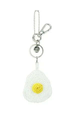 THE SAK Yarnicharmz Hand Crochet Danglefood Fried Egg