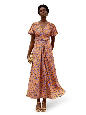 RO&ZO Floral Puff Sleeve Dress