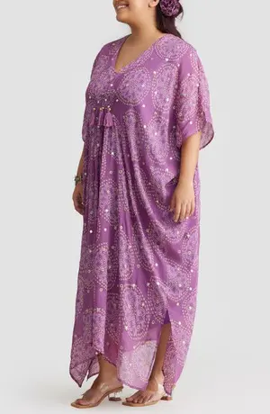 HOLICHIC Melanie Tassel Cover-up Maxi Dress - Purple