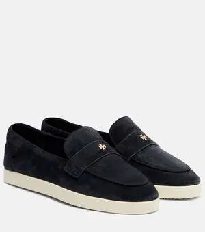 Tory Burch Double T Suede Loafers - Blue