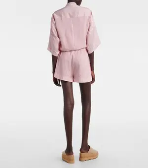 Stella McCartney Striped Silk Shorts - Red