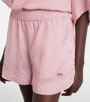 Stella McCartney Striped Silk Shorts - Red