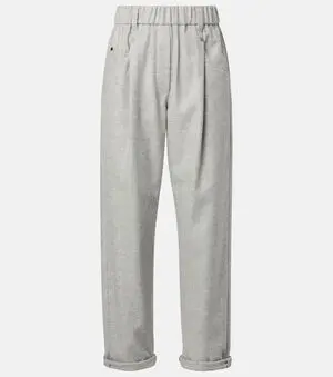 Brunello Cucinelli Grey Cropped Trousers