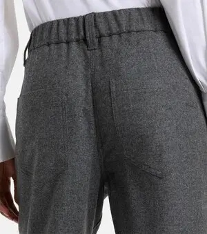 Brunello Cucinelli Cropped Wool And Cashmere Pants - Grey