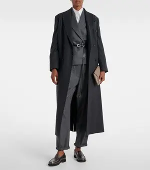 Brunello Cucinelli Cropped Wool And Cashmere Pants - Grey