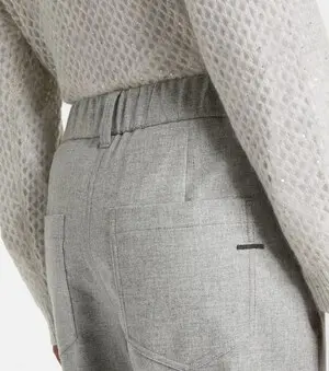 Brunello Cucinelli Cropped Wool And Cashmere Pants - Grey