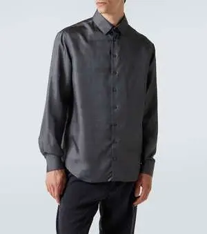 Giorgio Armani Chevron Silk Shirt