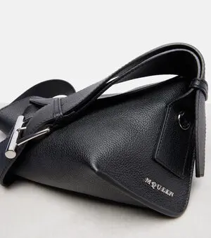 Alexander McQueen T-bar Sling Leather Shoulder Bag - Black