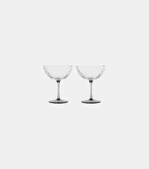 NASONMORETTI Set Of 2 Glass Champagne Bowls - Grey