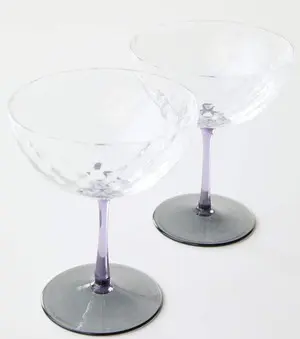 NASONMORETTI Set Of 2 Glass Champagne Bowls