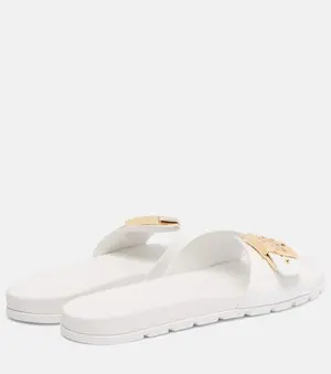 Tory Burch Double T Slides - White